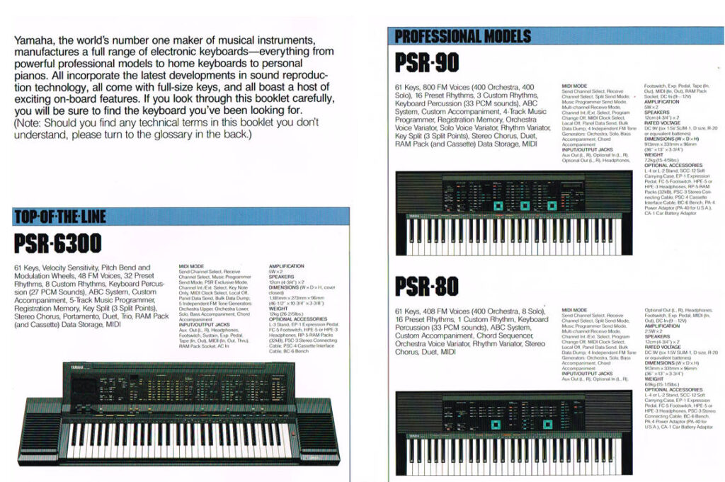 Yamaha Portatone PSR-6300 Keyboard (1986) | Wolf Review